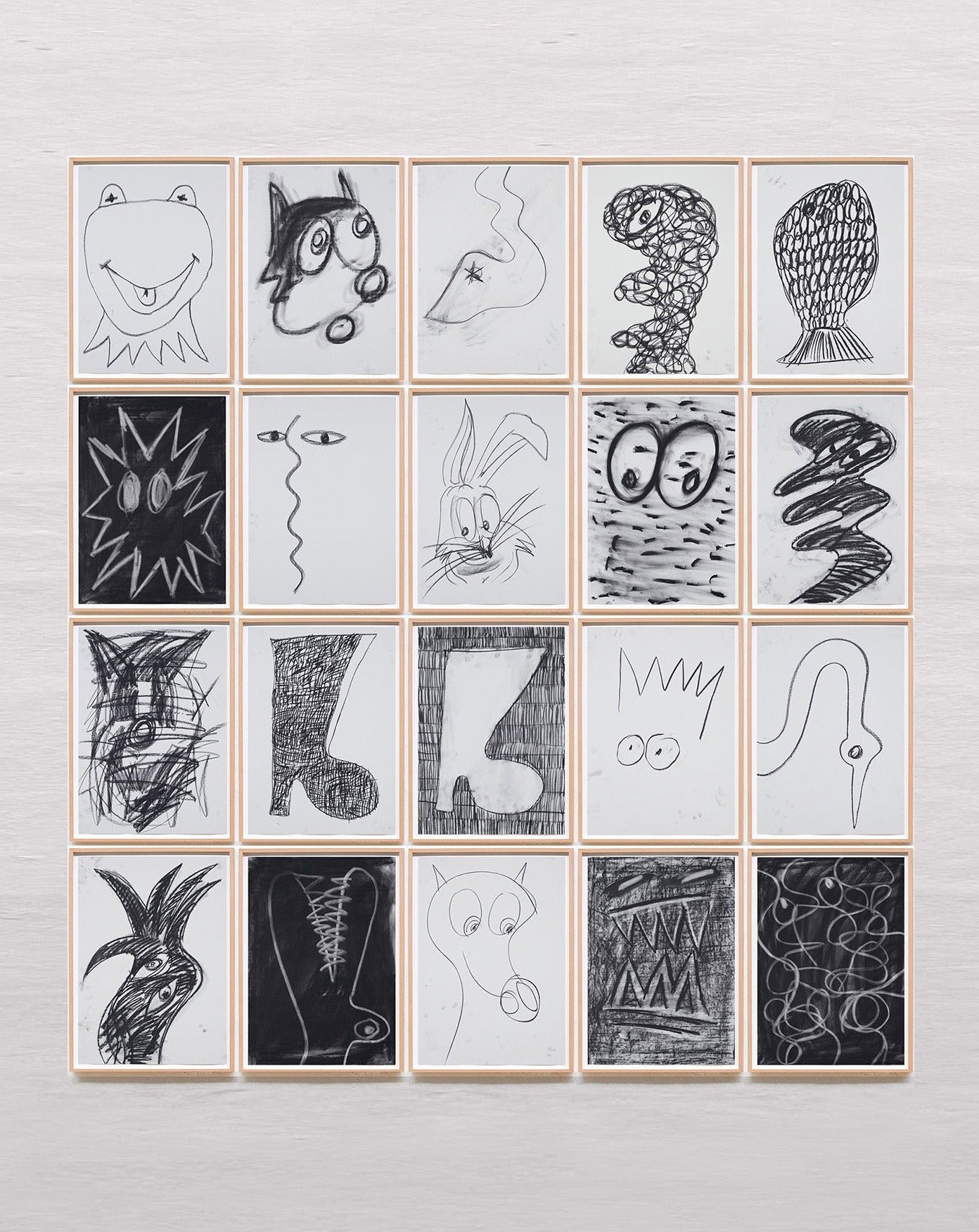 Charcoal Grid I (Framed Set of 20, Available Individually) | Kombi ...